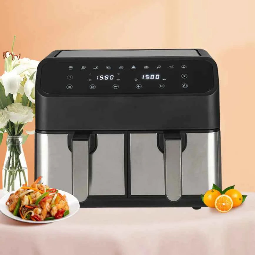 Dual Pot Smart Touch légsütő – Egészséges, gyors, kettős kosaras – KoduXL